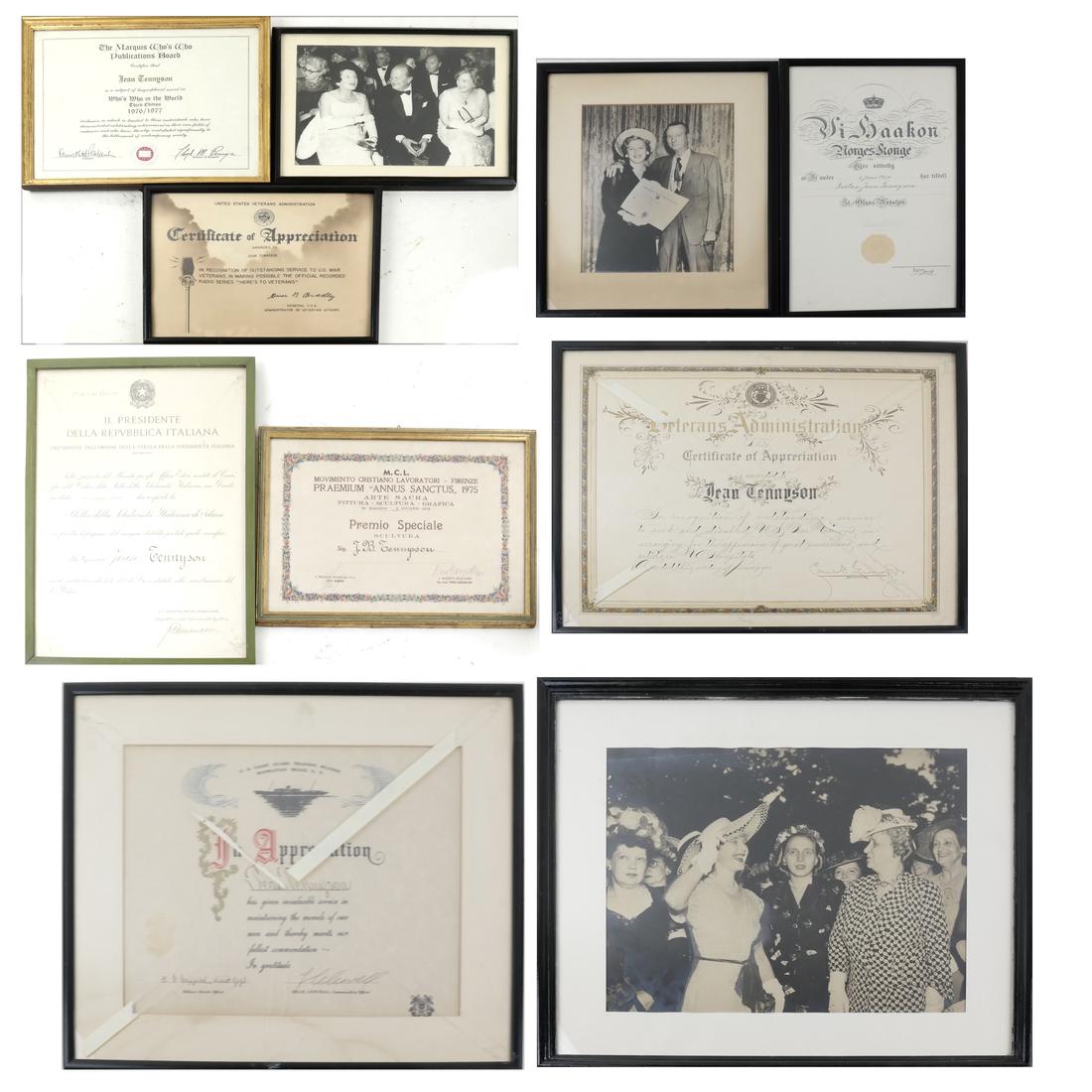 Jean Tennyson - Photograph, Award, and Citation Group