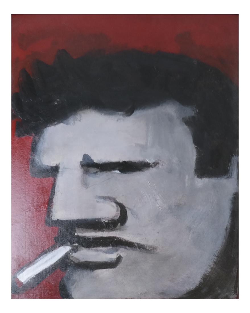 Robert Laughlin "the Brute" Oil On Canvas Panel