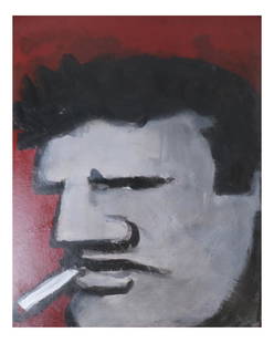 Robert Laughlin "the Brute" Oil On Canvas Panel