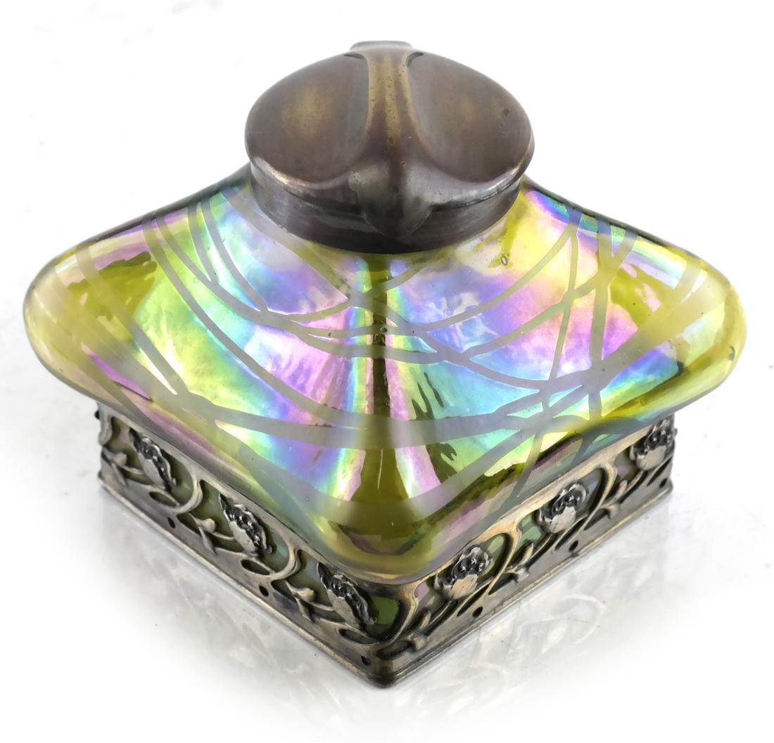 Art Nouveau Loetz Kralik Inkwell