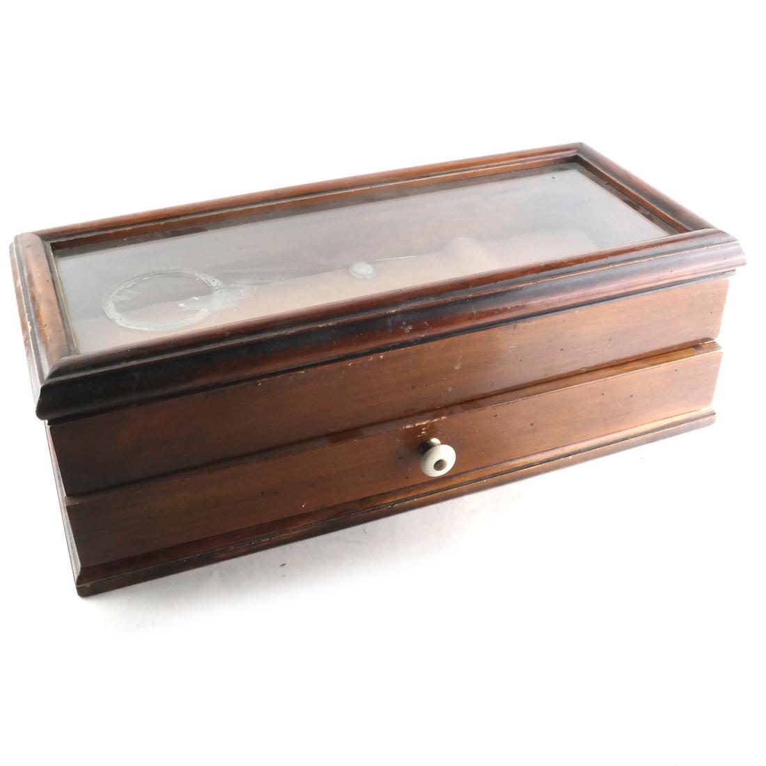Miniature Drawer Glass Display Case