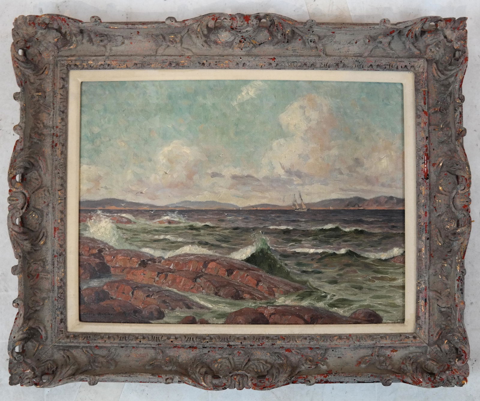 Emil BJORN: Sailing Vessel - Oil on Panel - Dec 26, 2019 | Roland NY in NY