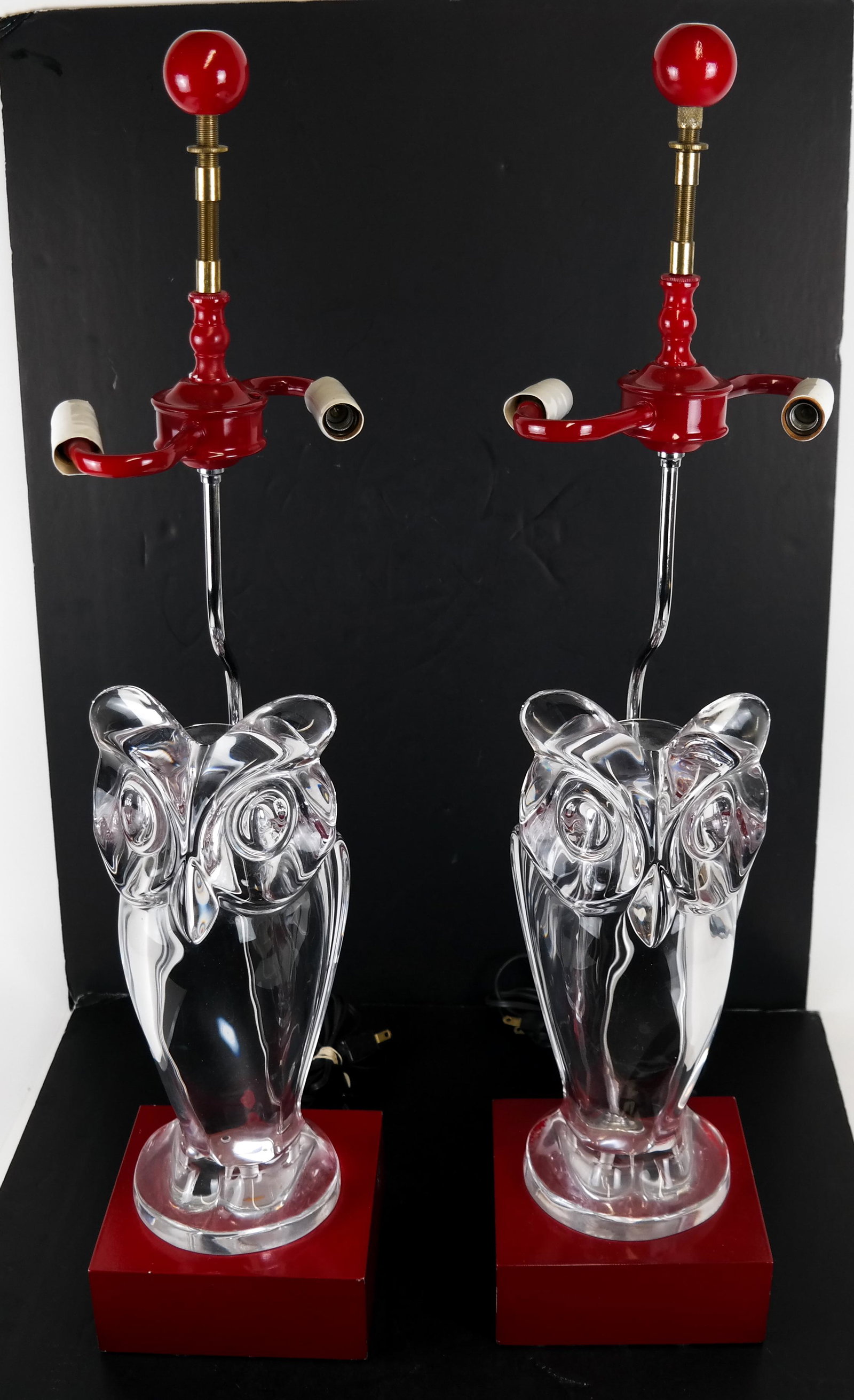 Pair of Sevres Crystal Owl-Form Lamps - Mar 07, 2020 | Roland NY in NY