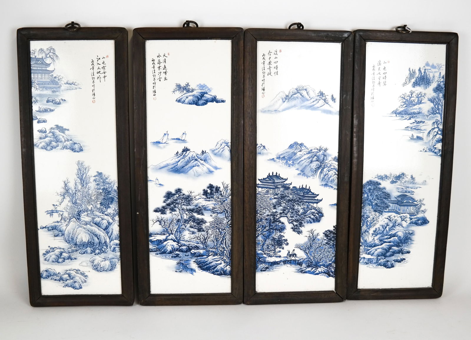 Set of 4 Chinese Framed Porcelain Tiles - Apr 04, 2020 | Roland NY in NY