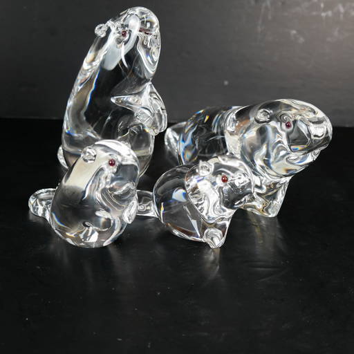 4 Steuben Crystal Beavers