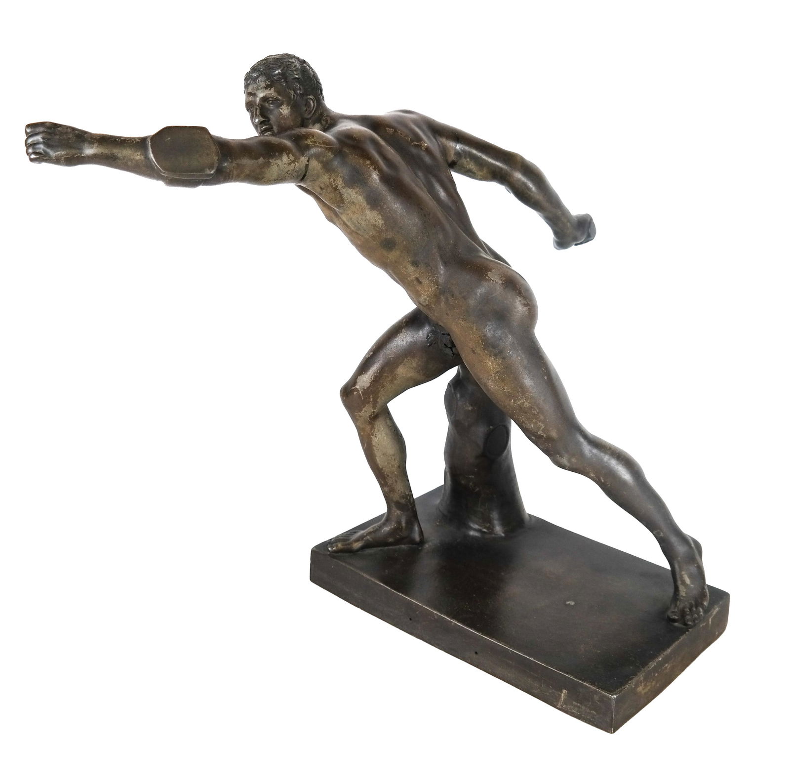 White Metal Sculpture of a Discus Thrower | Barnebys