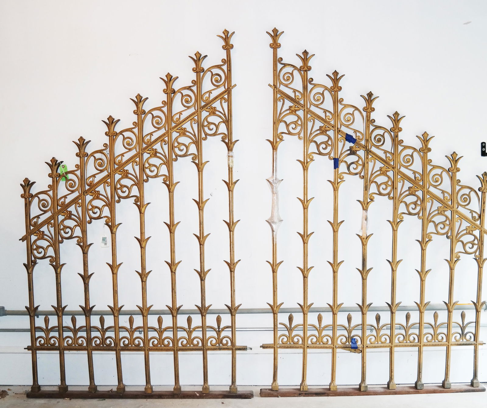 Pair Neoclassical Style Gilt Bronze Gates