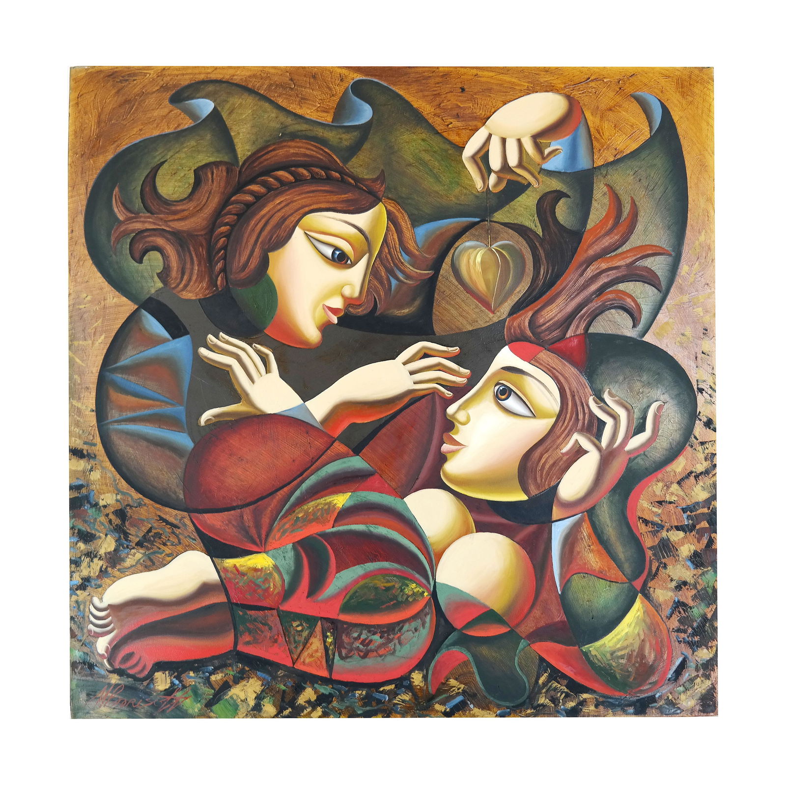 Misha Borisoff: Two Young Girls Painting