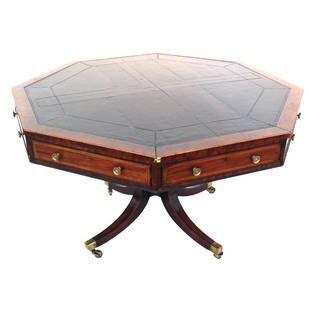 Inlaid Mahogany Library Table