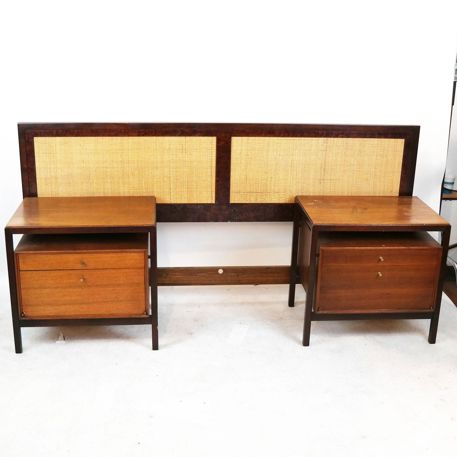 John Stuart Mid Century Headboard & Tables