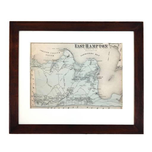 Antique Framed Map Of East Hampton
