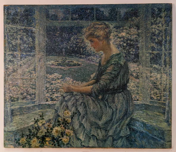 Louis Ritman: Girl At Window Oil Painting