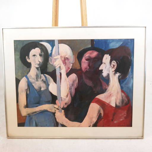 Serge Hollerbach: "subway" Gouache Painting