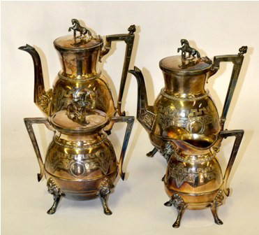 Lucius Hart Co. Silverplate Tea Set