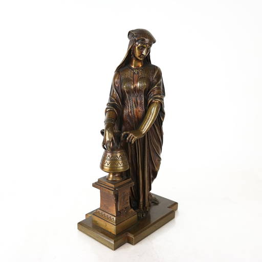 Eutrope Bouret: Standing Woman Bronze Sculpture