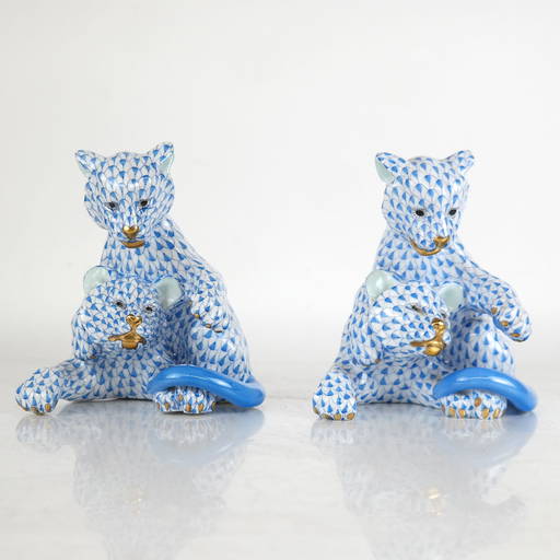 Pair Of Herend Cub Groups