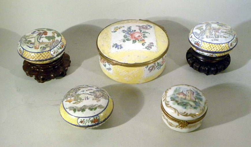 Five Small Round Boxes