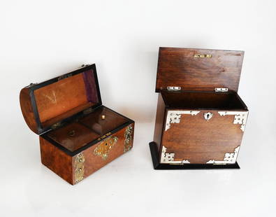 Two Antique Wood Boxes