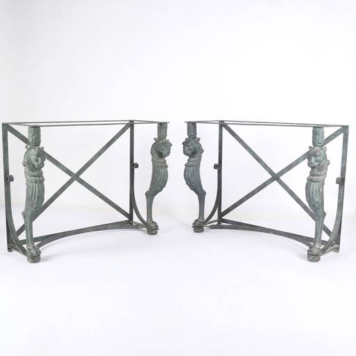 Two Patinated White Metal Neoclassical Consoles (#0465) on Jan 07, 2023 ...