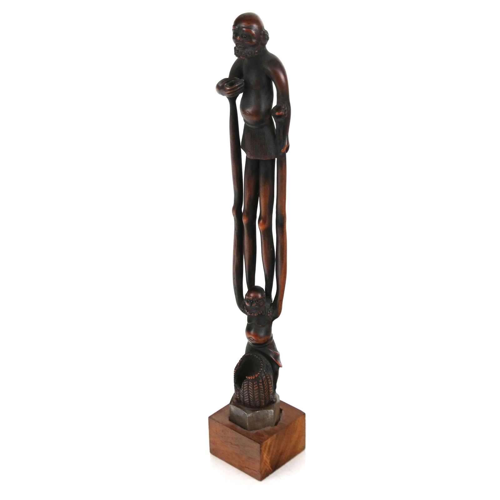 Japanese Wood Carving Of Ashinaga & Tenaga