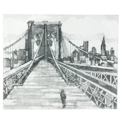 Jack Bilander: Brooklyn Bridge Etching/aquatint