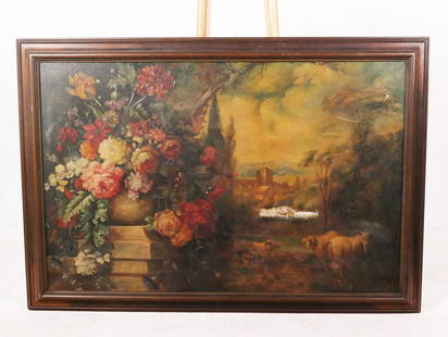 H. Harrington Oil On Canvas Still Life Landscape
