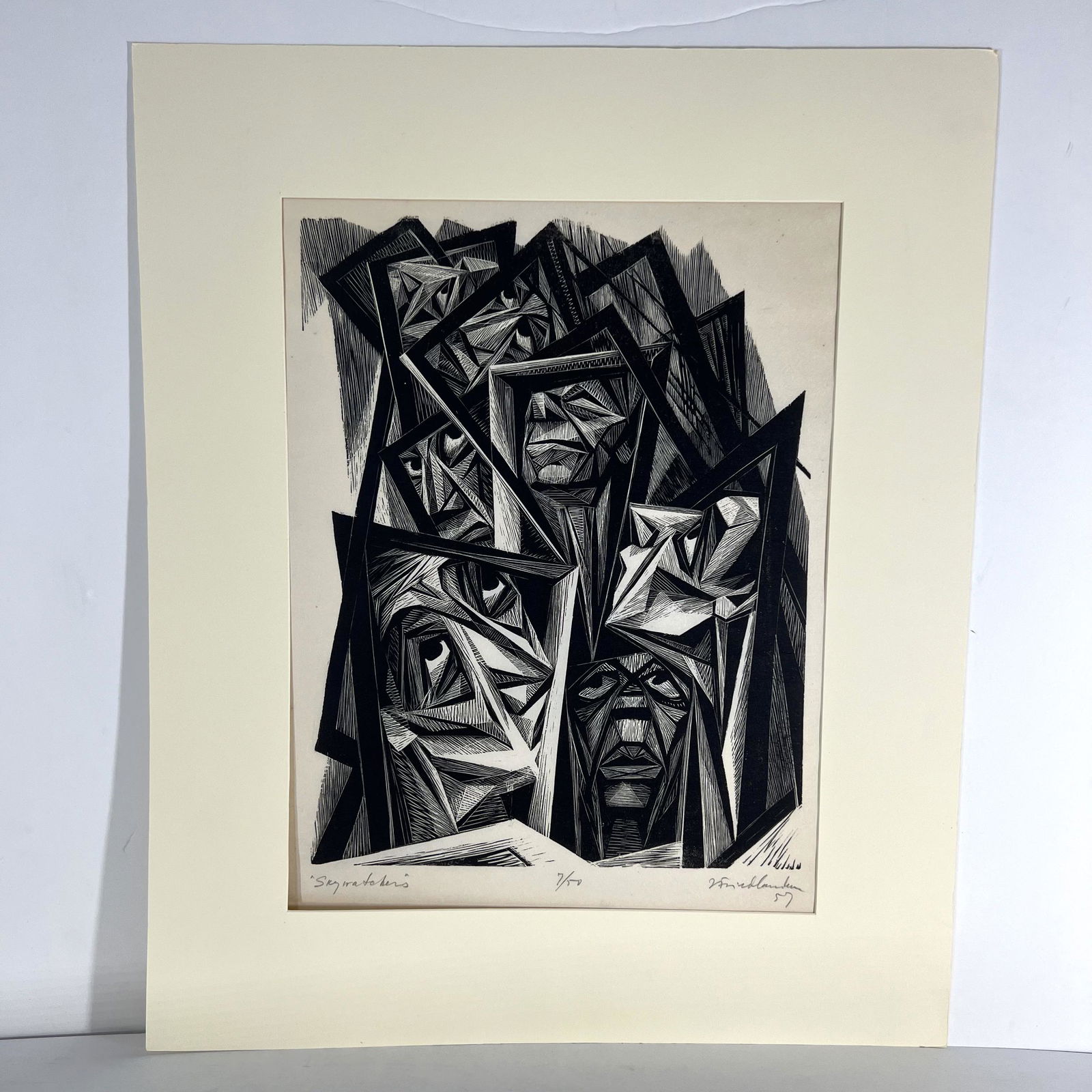 Isaac Friedlander: "skywatcher" Woodcut