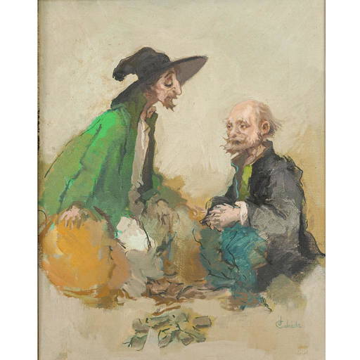 Javier Cabada: "two Figures" O/c