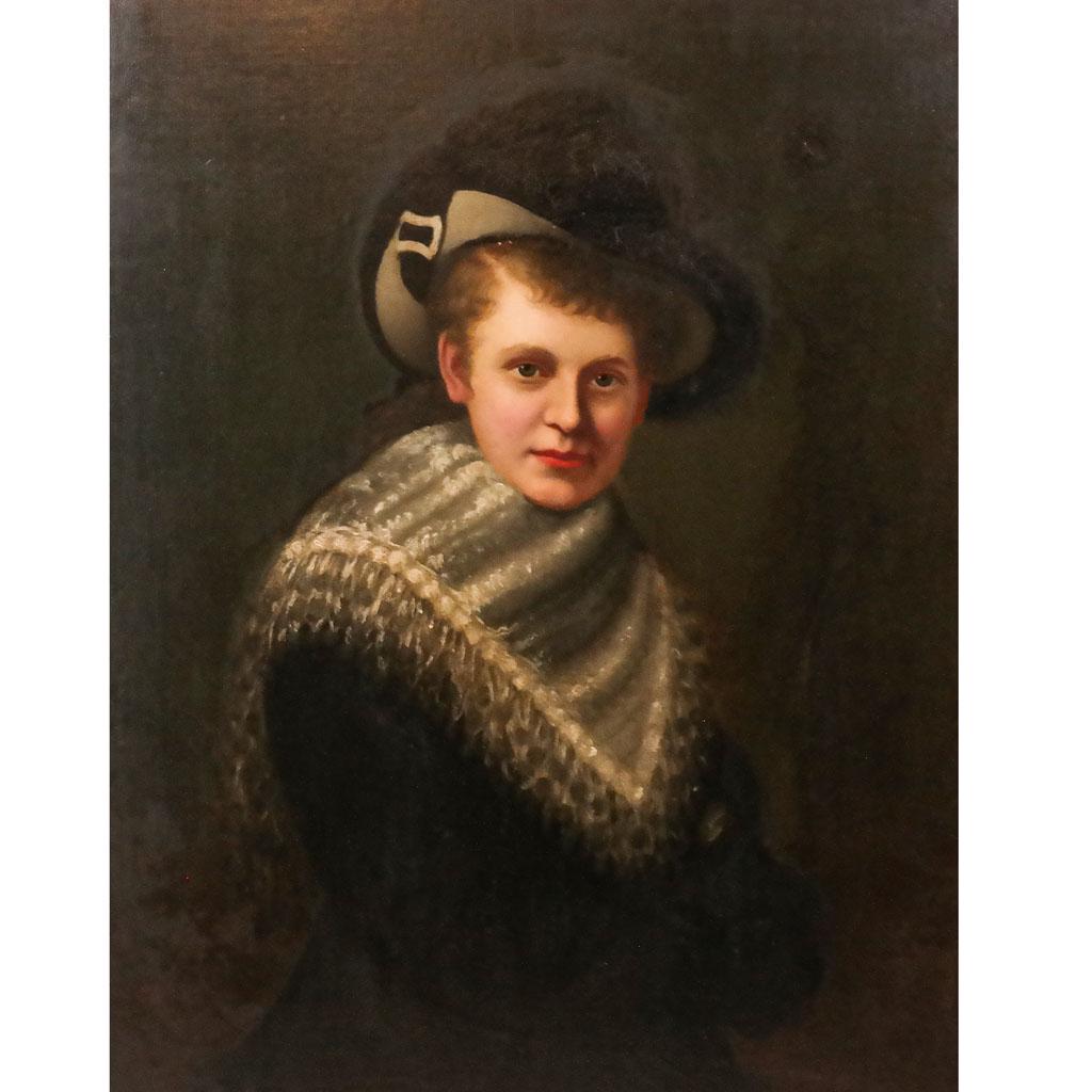 J. Workman (?): Portrait Of Woman With Bonnet Auction