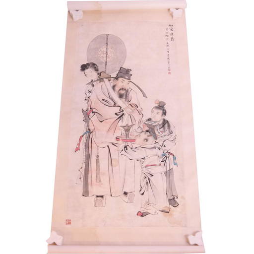 19th C. Chinese Painted Paper Scroll