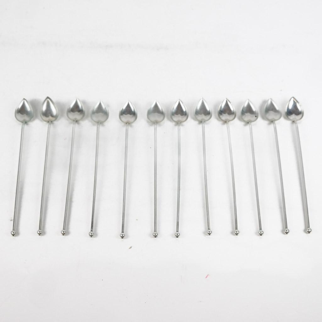 Set Of 12 Sterling Silver Iced Tea Spoons