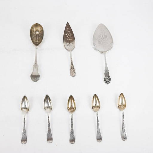 8 Coin Silver Spoons And Slices