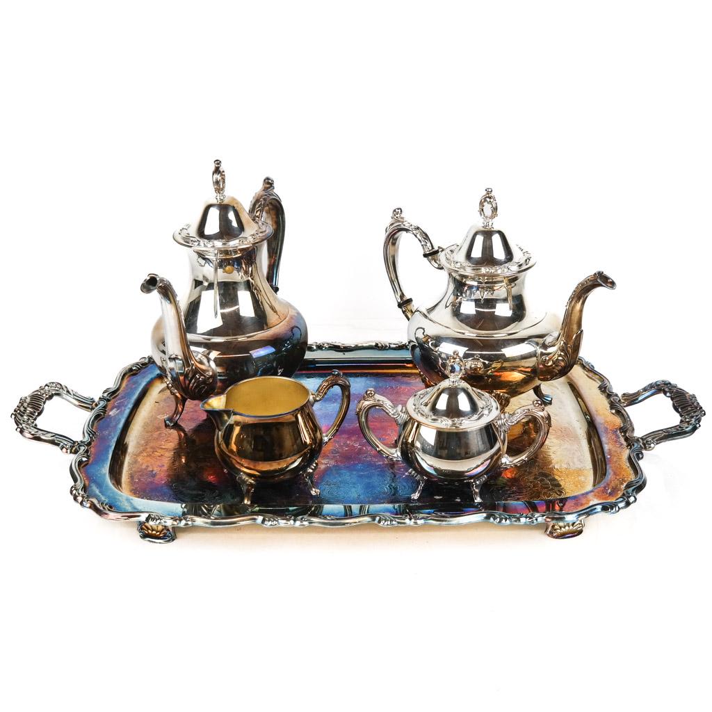 5 Piece Oneida Silver Plate Tea And Coffee Service