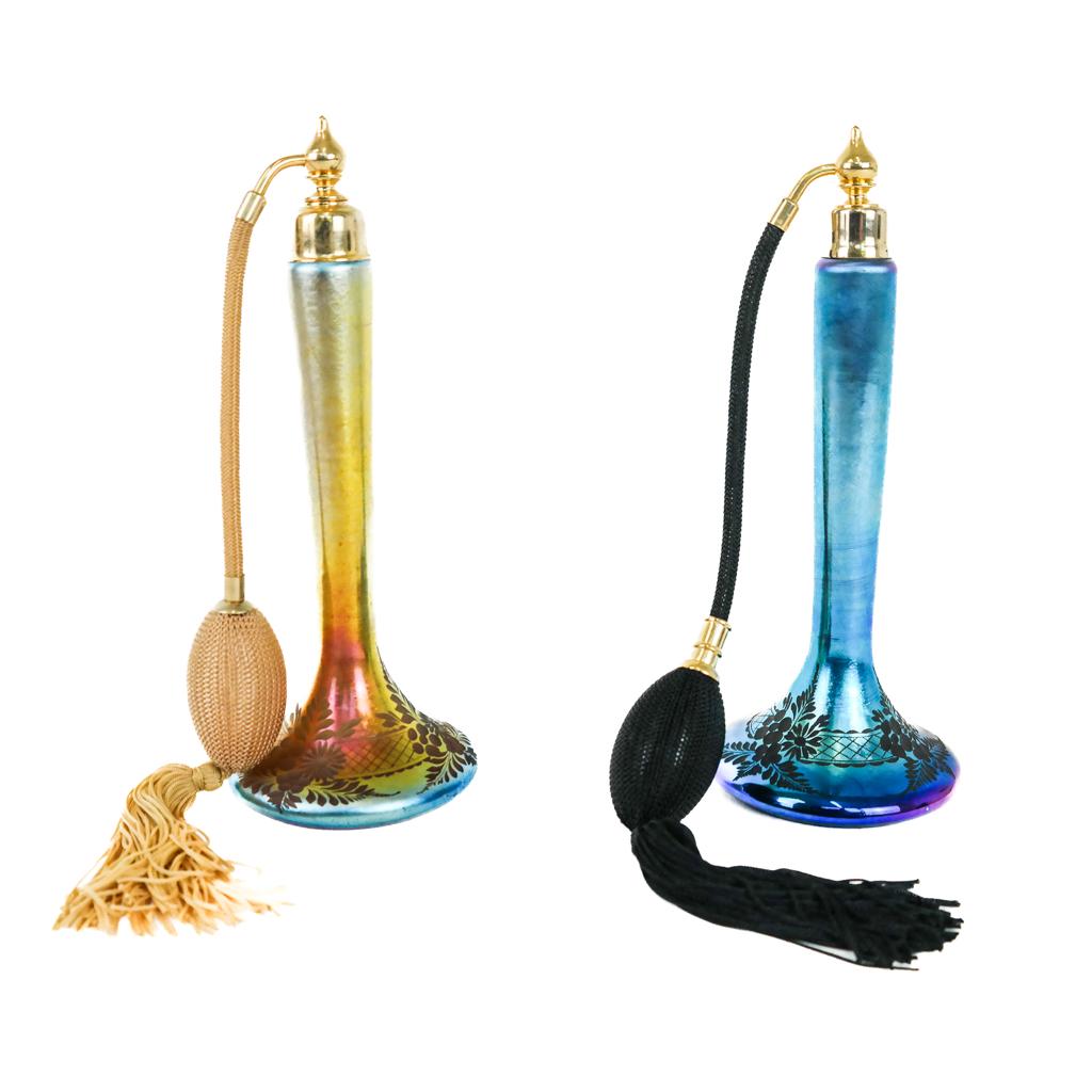 Two Iridescent Wheel-carved Atomizers Auction