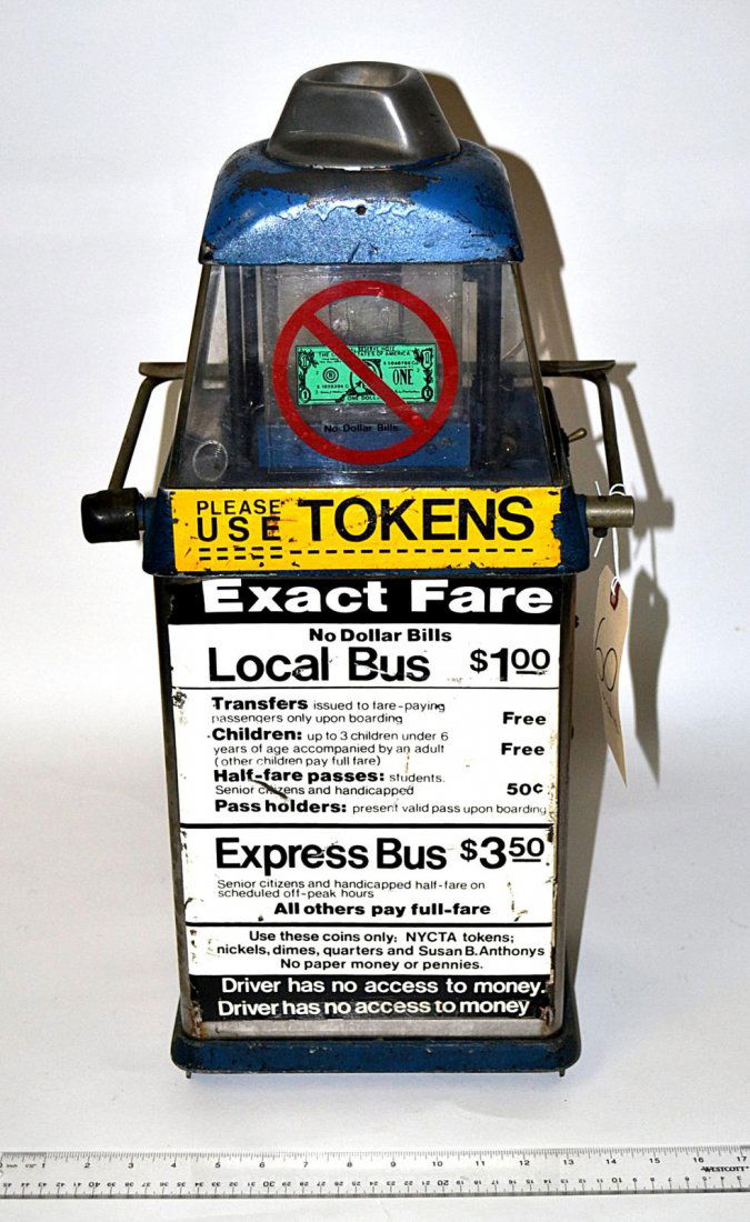 60: Vintage Token & Coin Bus Fare Box - Apr 28, 2012 | Roland NY in NY