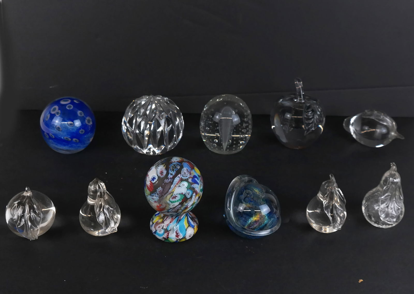 Eleven Various Crystal Paperweights Auction
