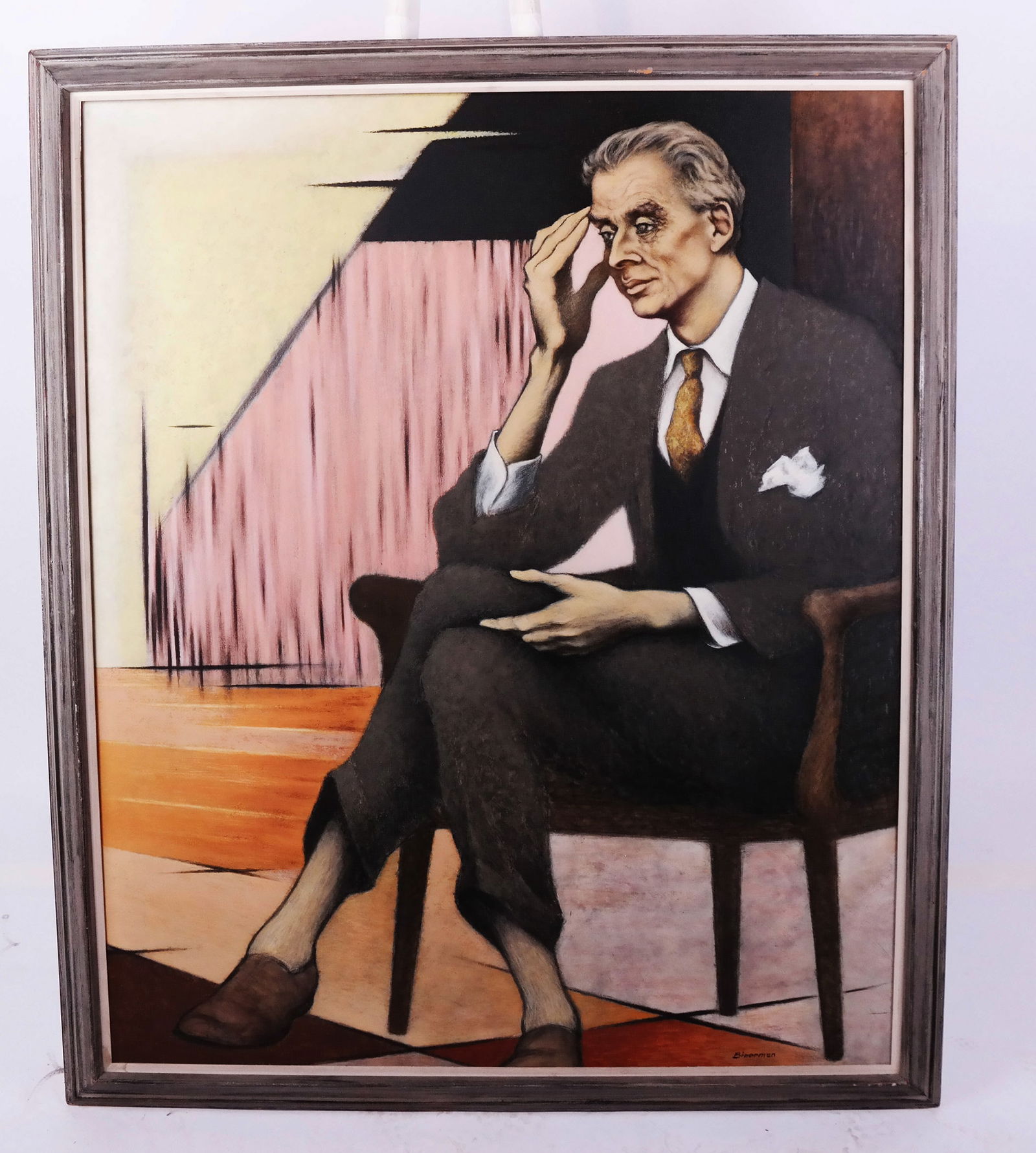 E. Biberman: Aldous Huxley Portrait Painting