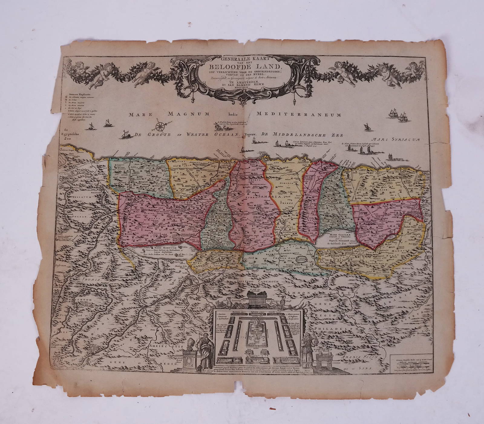 Antique Map Of The Holy Land, Dated 1792 Auction