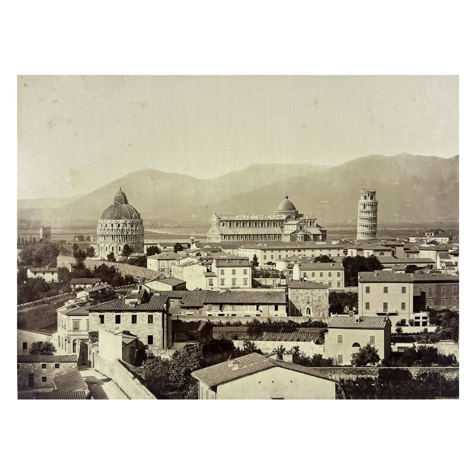 Vintage Studio Alinari Panoramic View Of Pisa - Pr Auction