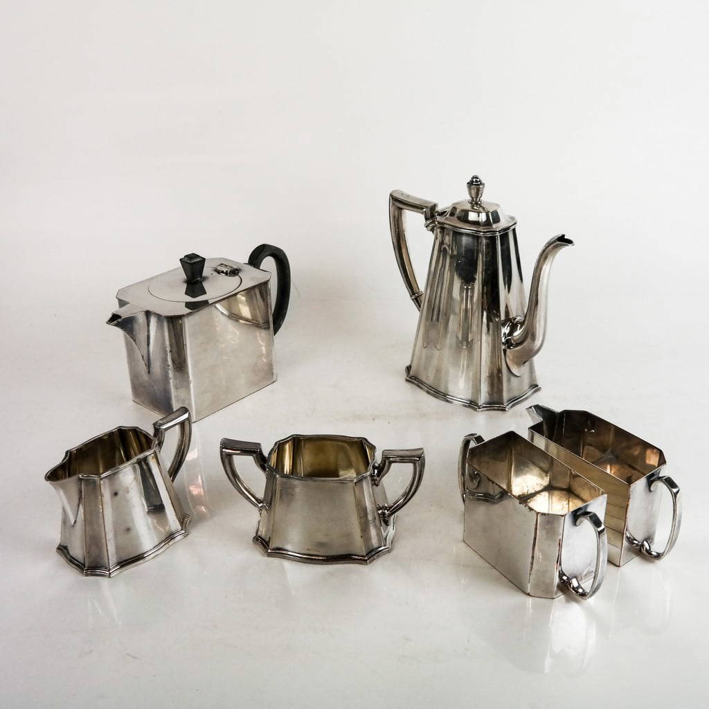 Two Silver Plate Tea Sets Auction