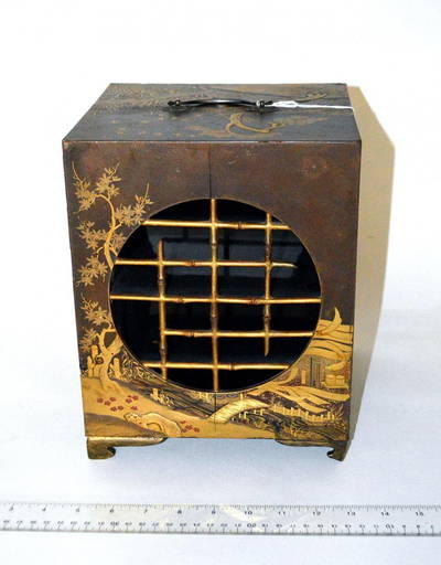 Japanned Box With Landscape Decor