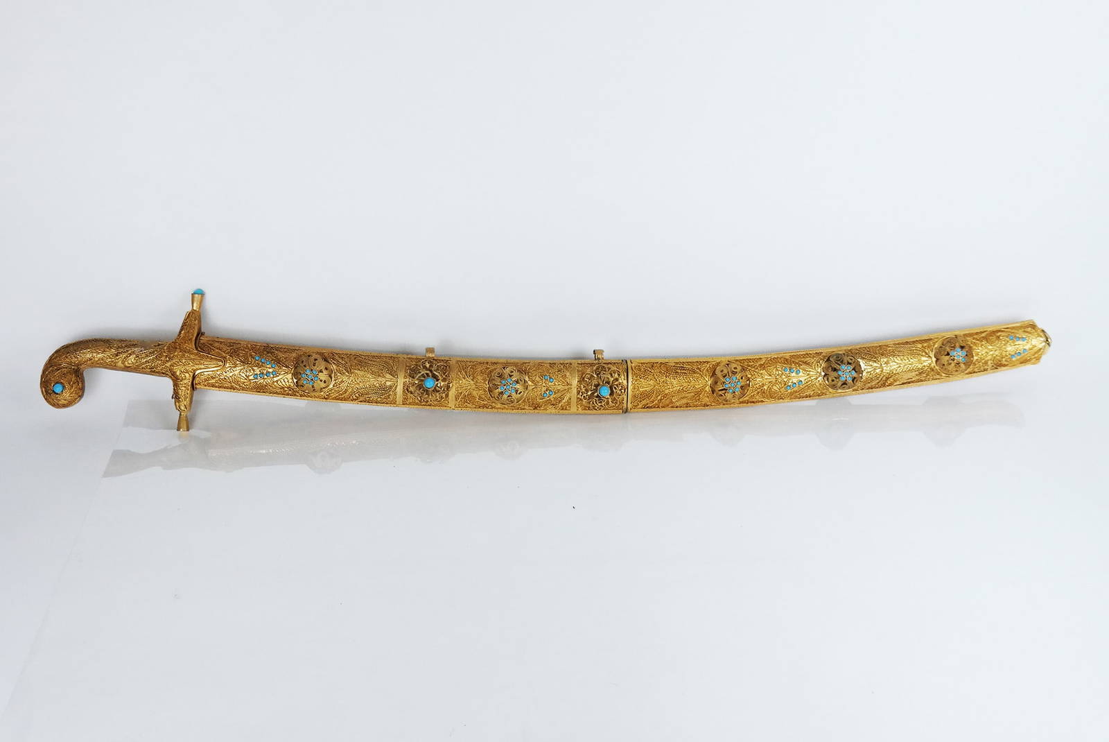 Gilt Metal Filigree Presentation Sword & Sheath Auction