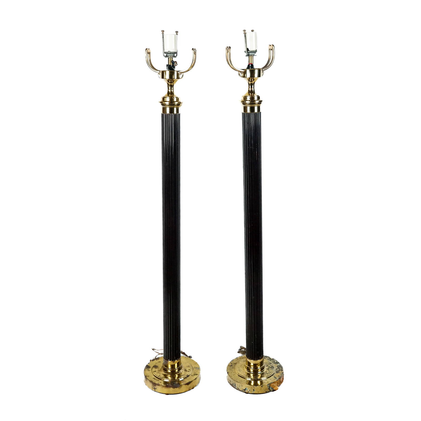Pair Of French-style Reed Floor Lamps Auction