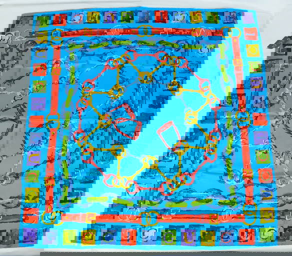 Vintage Gucci Italy Silk Scarf New With Tag And Box "stirrups"