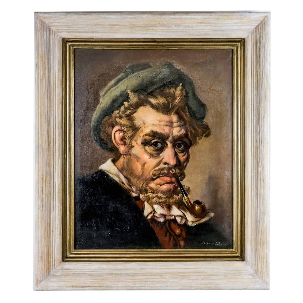 Lajos Polczer: Tyrolean Man- Oil Painting Auction