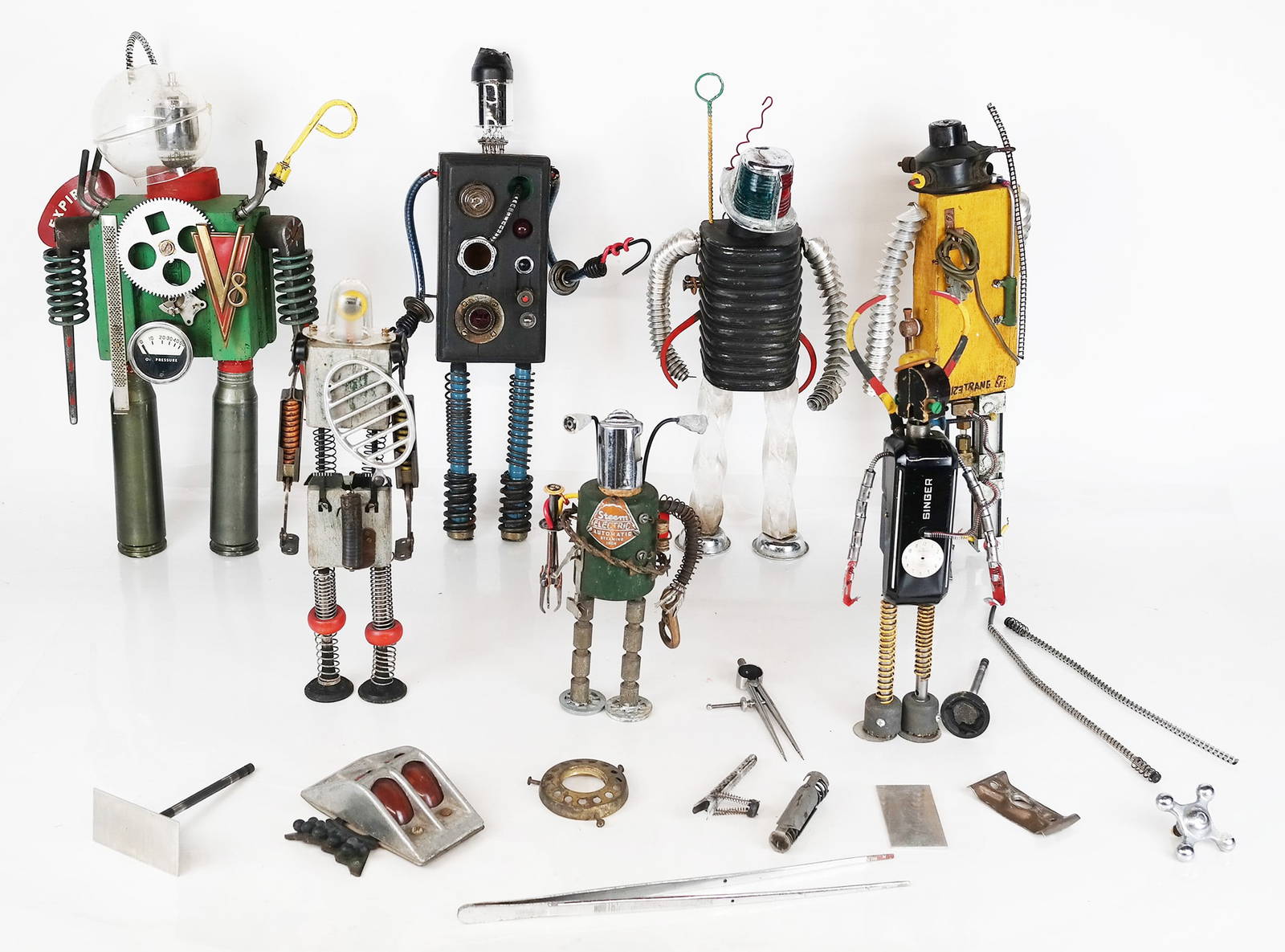 Seven Kent Greenbaum Found Object Robots Auction