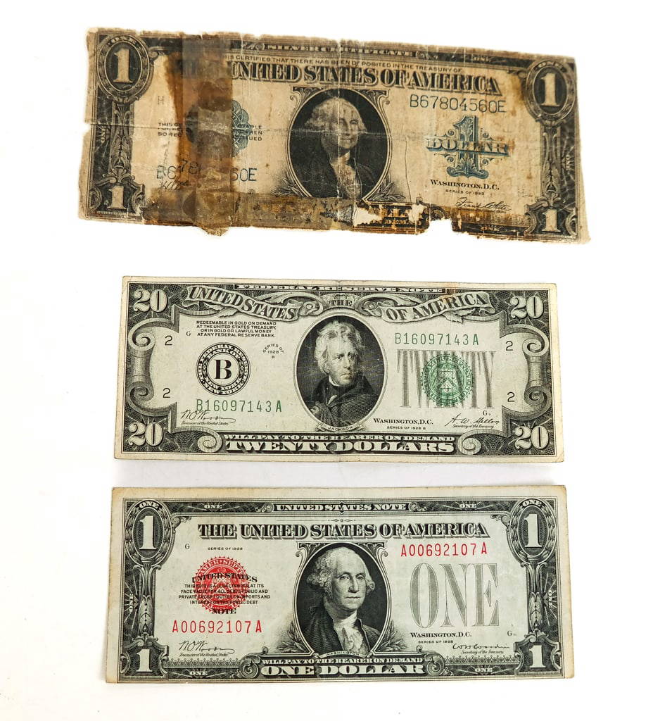 Circa 1920s American Currency Notes, 3 Auction