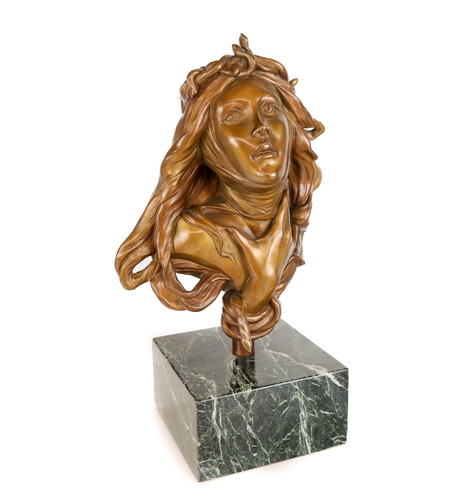 Monica Mechling Bronze Of Medusa On A Marble Base
