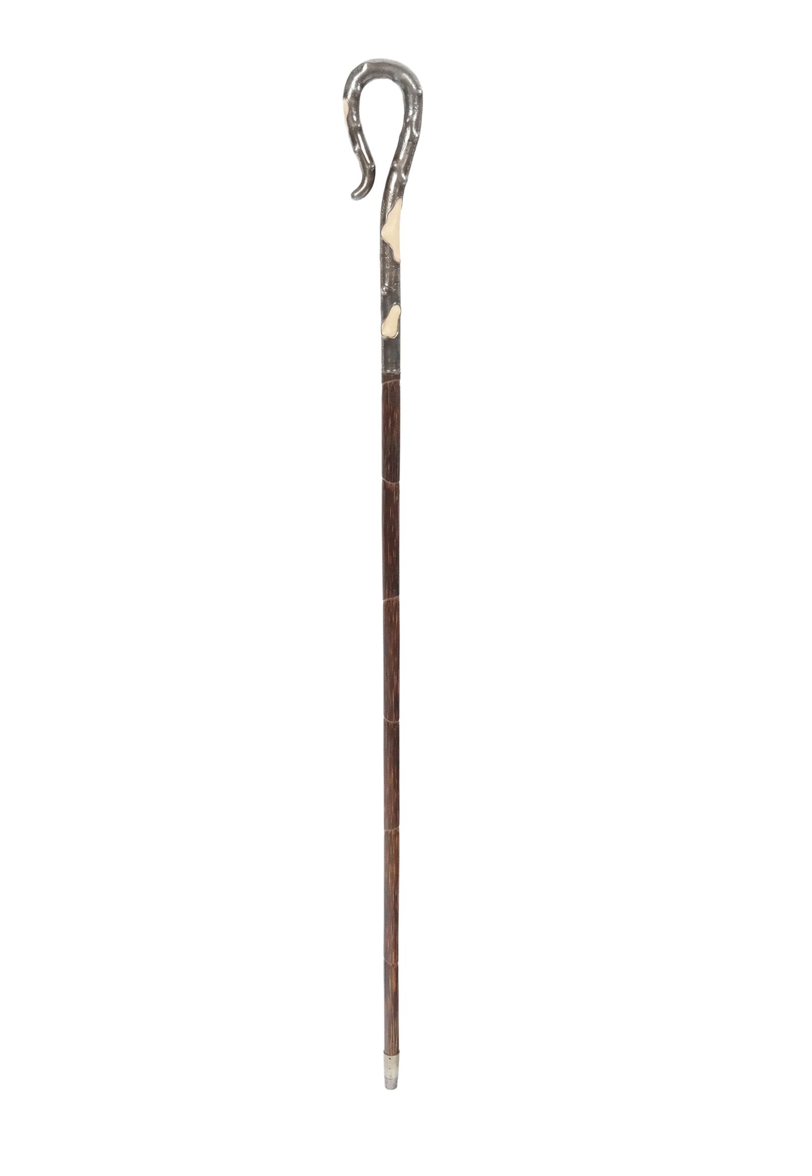 Wood, Silver, Metal & Bone Crook Walking Stick - Jul 26, 2025 | Roland ...