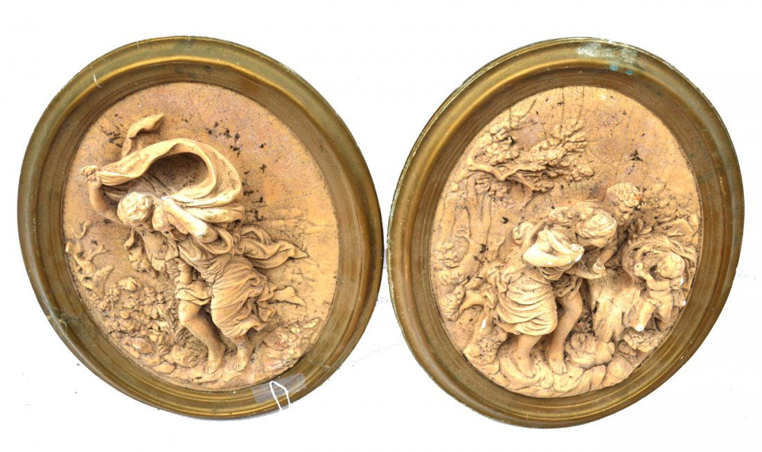 Pair of High Relief Composition Plaques - Oct 19, 2013 | Roland NY in NY
